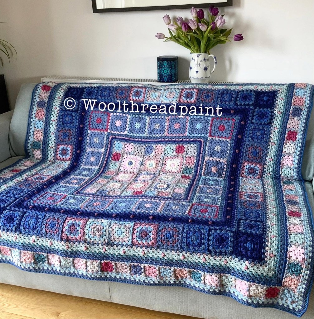 Yarn List for the Moody Blues Blanket - Wool Thread Paint